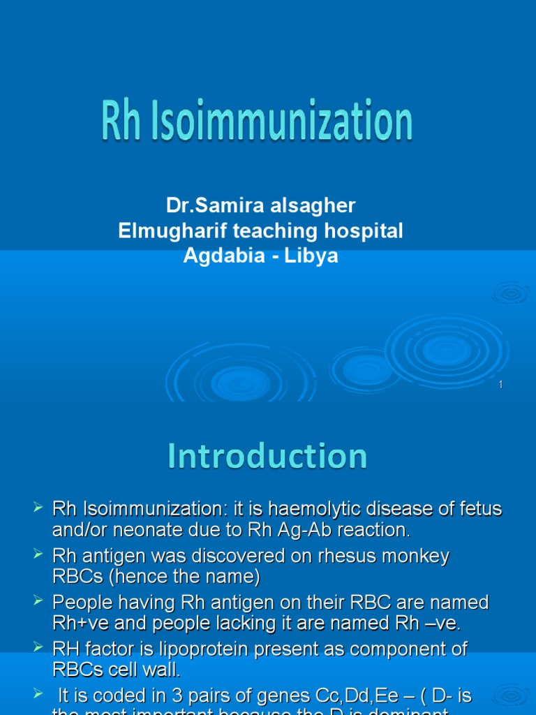 RH Isoimmunization DR Samira | PDF | Human Pregnancy | Medicine