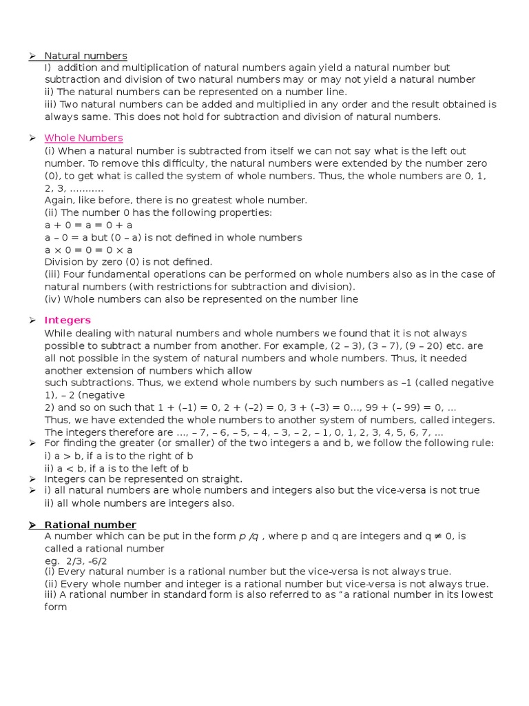 Whole Numbers | PDF | Integer | Natural Number