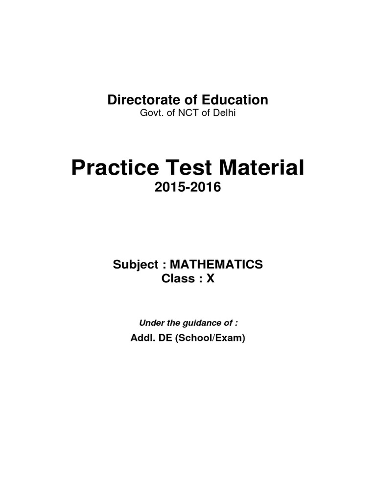 Class X Math Practice Tests | PDF | Circle | Triangle