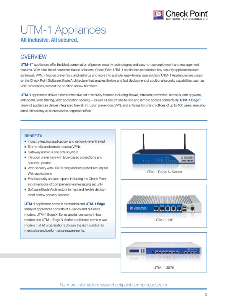 UTM-1 Appliances: All Inclusive. All Secured | PDF | Firewall ...