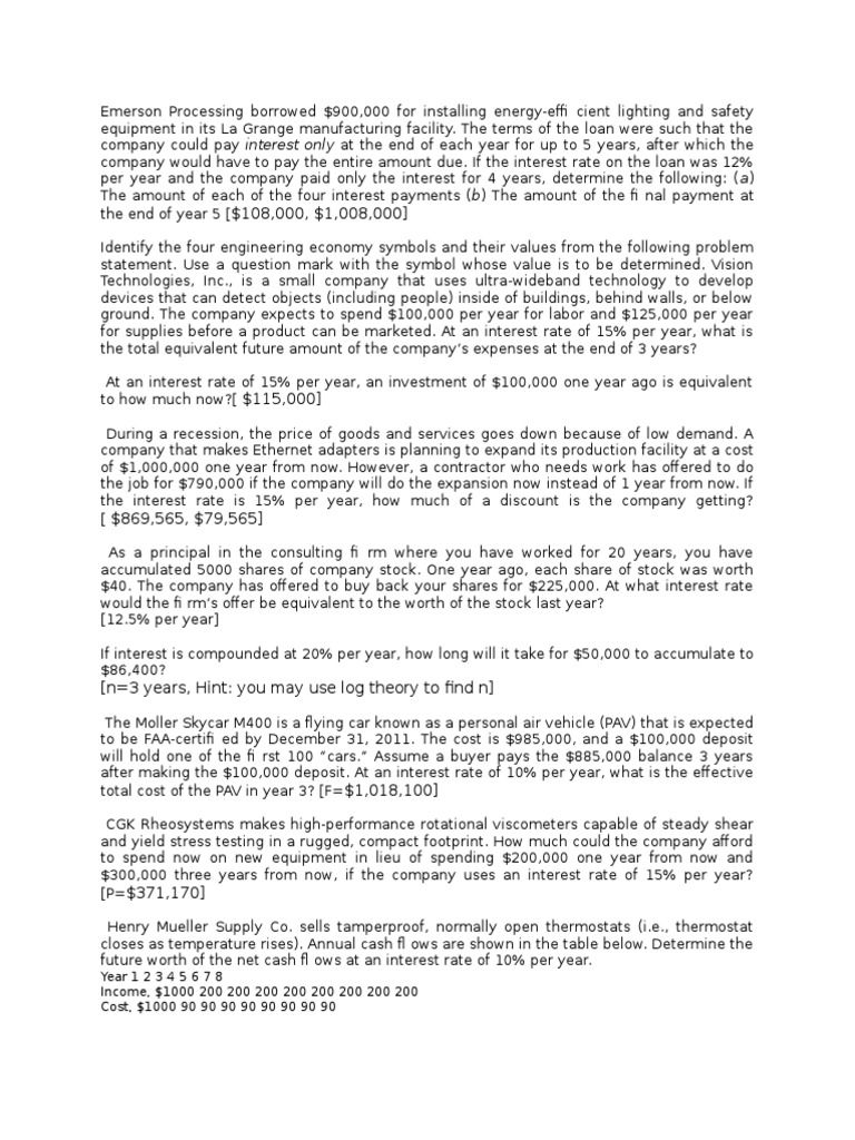 Assignment Practice Problems | PDF | Interest | Interest Rates