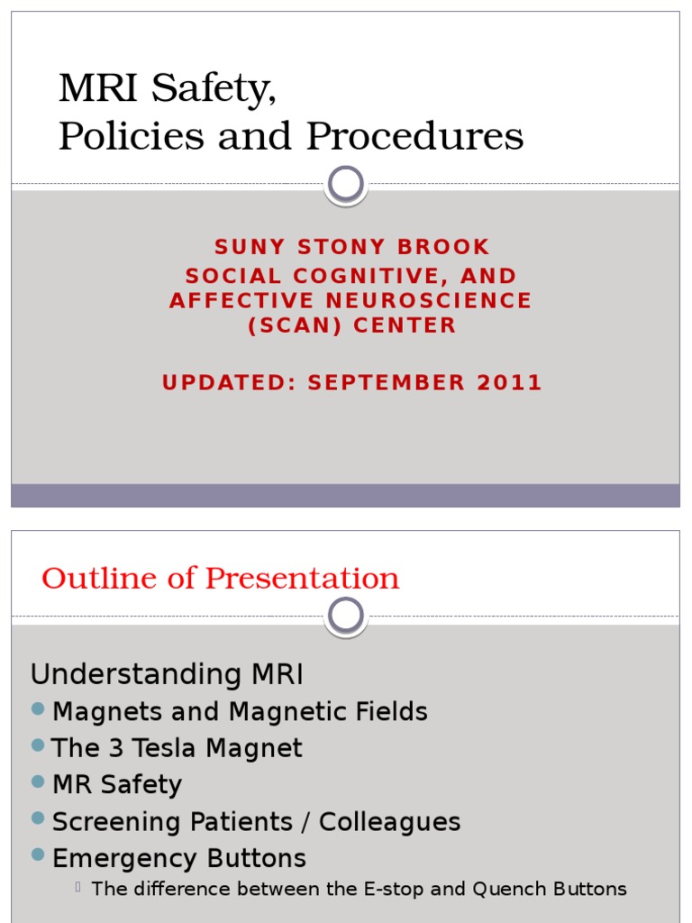 MRI Safety, Policies and Procedures | Download Free PDF | Magnetic ...