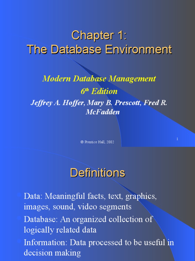 The Database Environment | PDF | Metadata | Databases