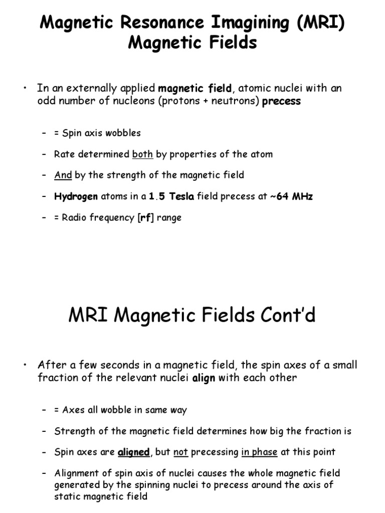 Magnetic Resonance Imagining (MRI) Magnetic Fields | PDF | Functional ...