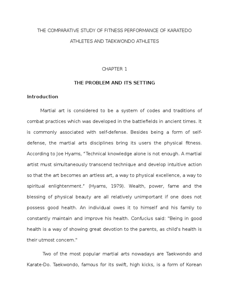 The Problem and Its Setting | PDF | Physical Fitness | Karate