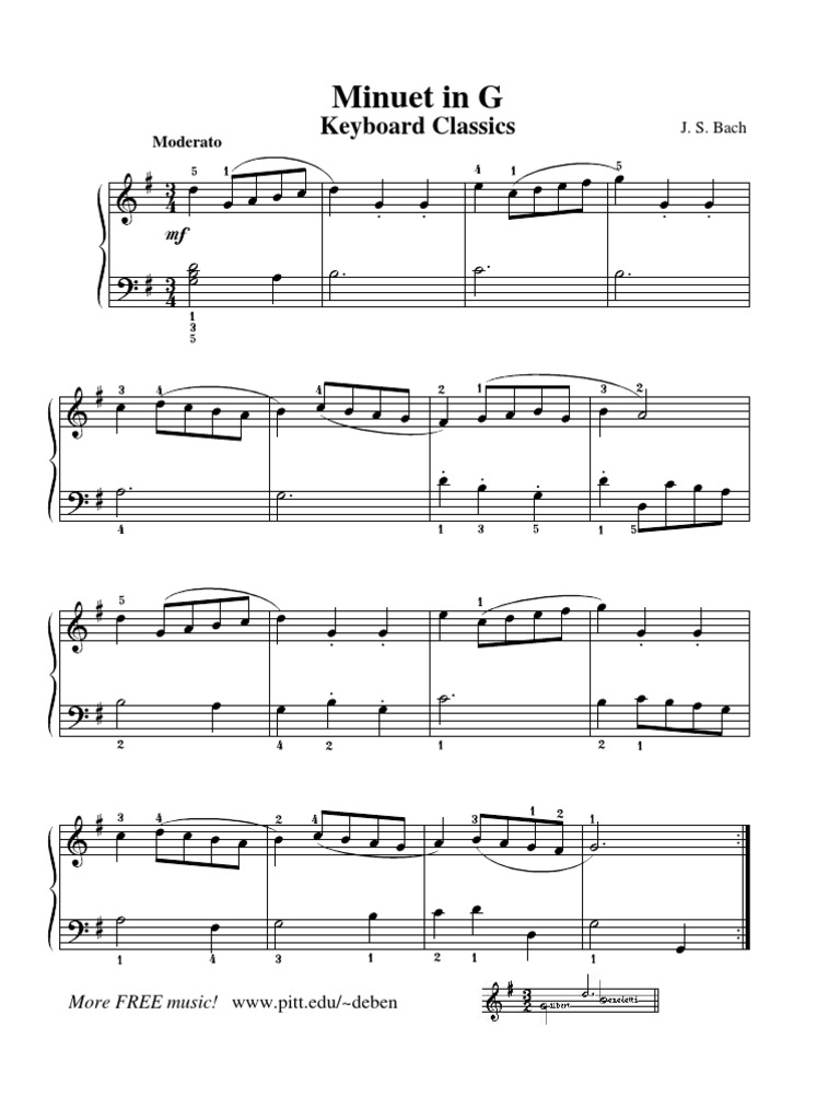 Minuet in G | PDF