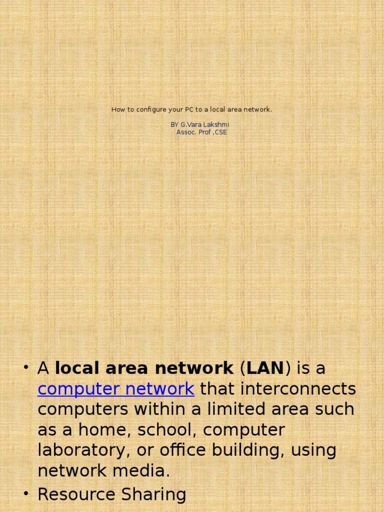 A Comprehensive Guide to Configuring a PC for Local Area Network ...