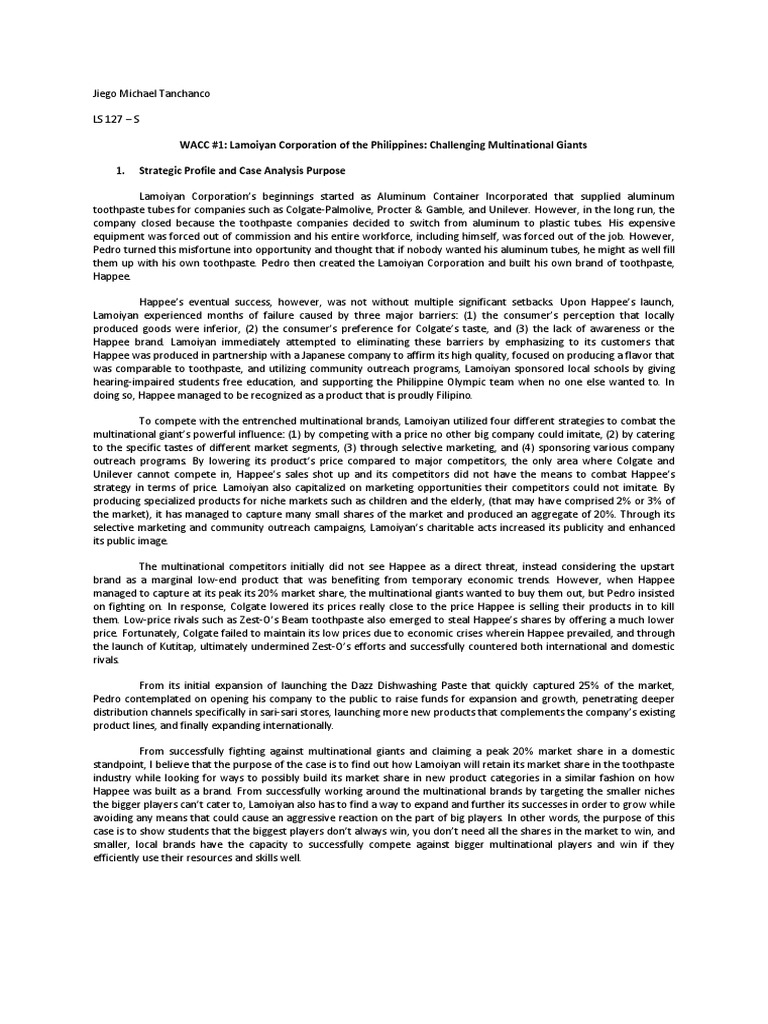 Lamoiyan Corporation of The Philippines: Challenging Multinational ...