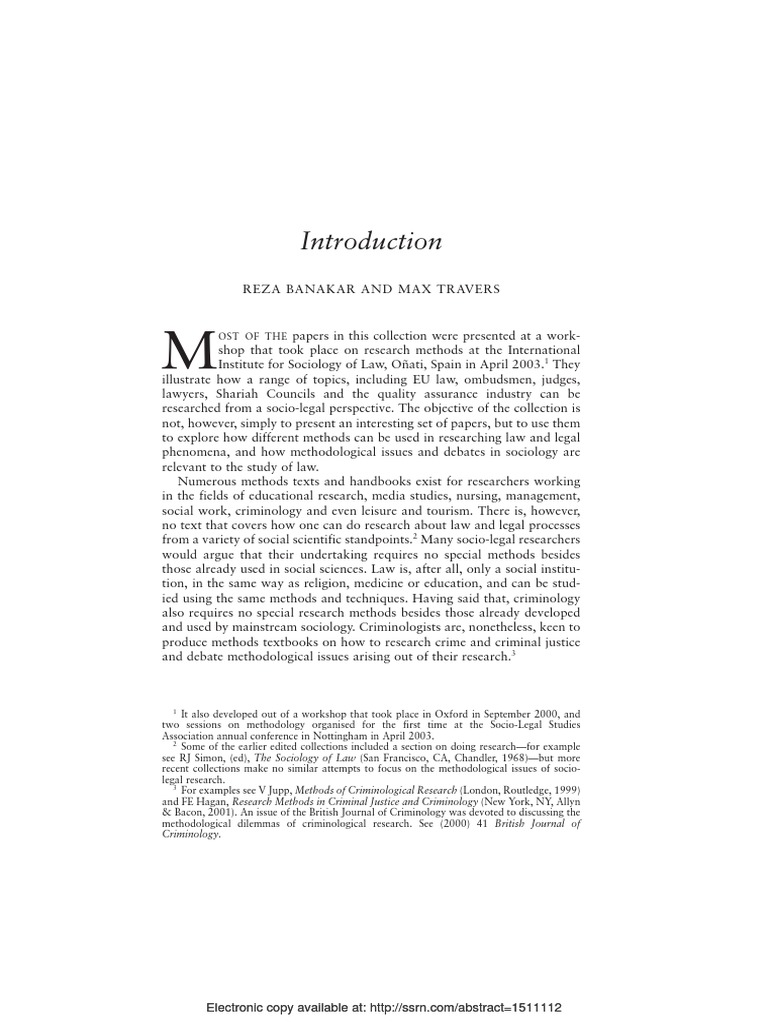 Reza Banakar - Socio-Legal Research | PDF | Social Science | Sociology