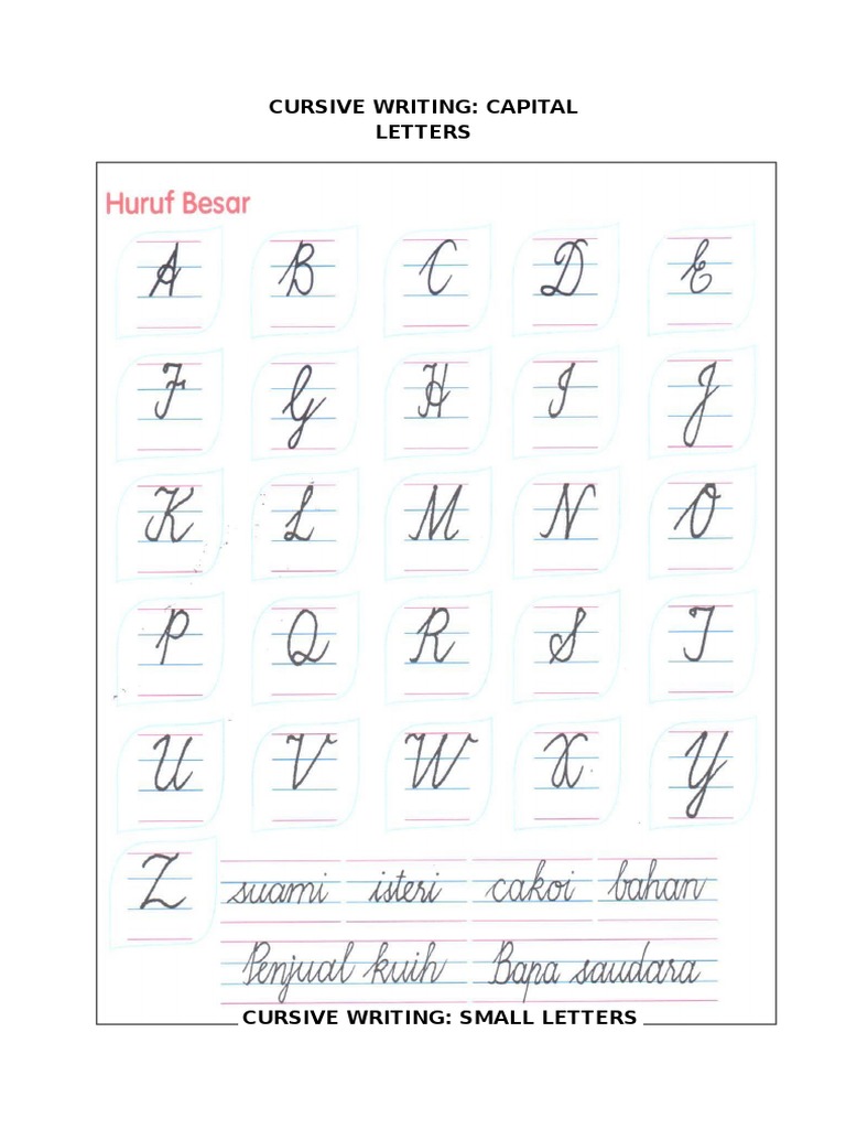 Cursive Writing: Capital Letters | PDF