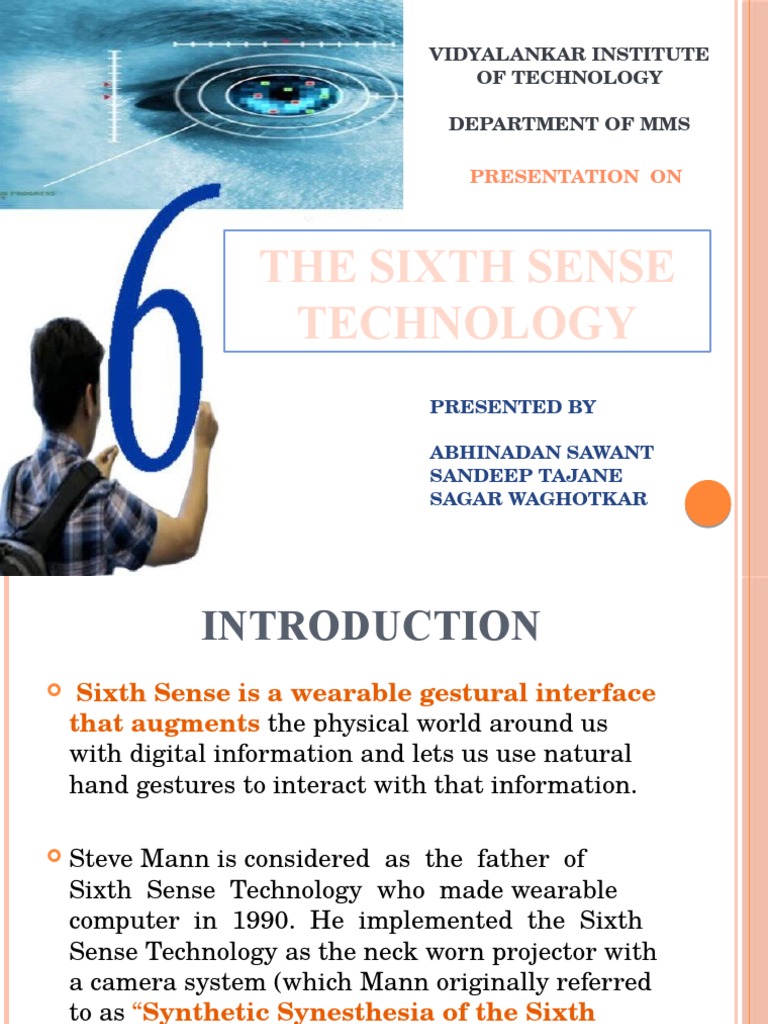 The Sixth Sense Technology: Vidyalankar Institute of Technology ...
