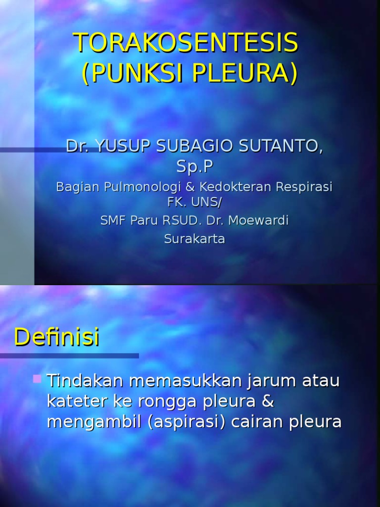 TORAKOSENTESIS-punksi Pleura | PDF