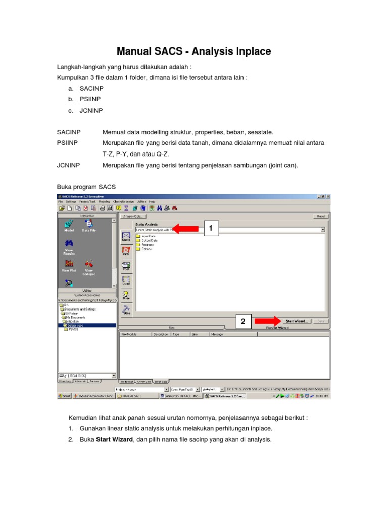 Manual Analisis Inplace SACS | PDF