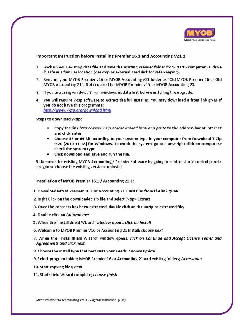 MYOB Installation Guide | PDF | Installation (Computer Programs ...