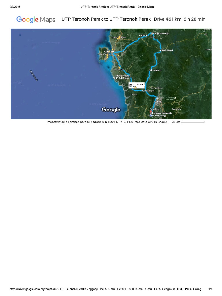 Directions from UTP Teronoh Perak | PDF | Science & Mathematics