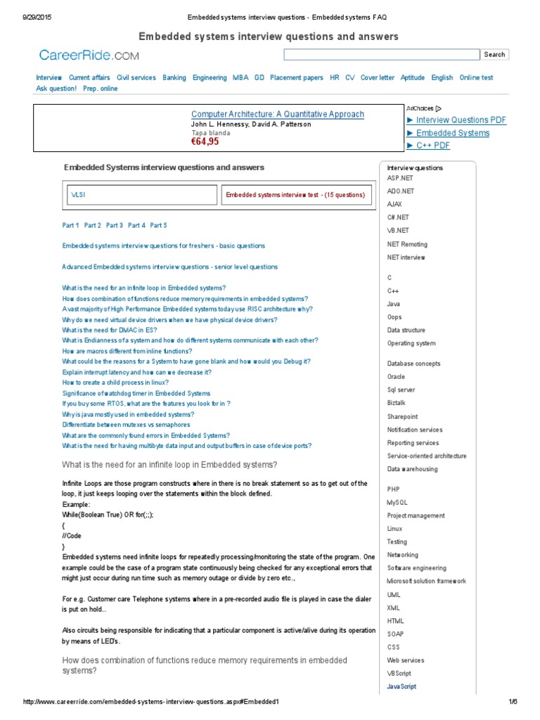 Embedded Systems Interview Questions - Embedded Systems FAQ | PDF ...