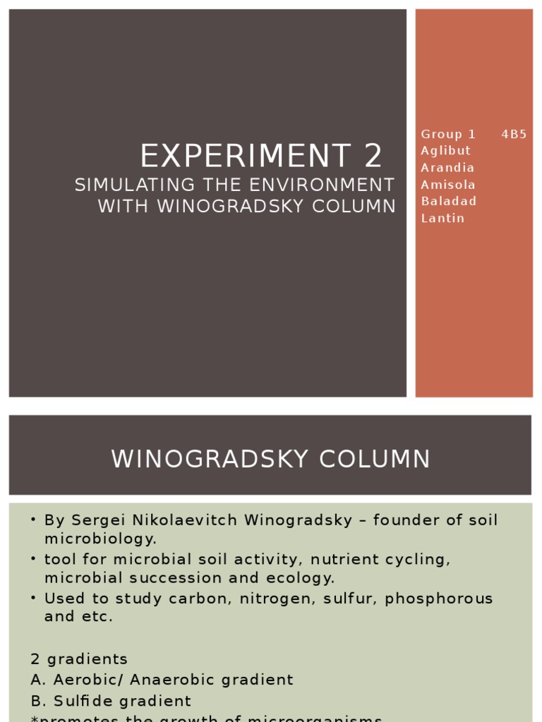 Winogradsky Column 2 | PDF | Bacteria | Nature
