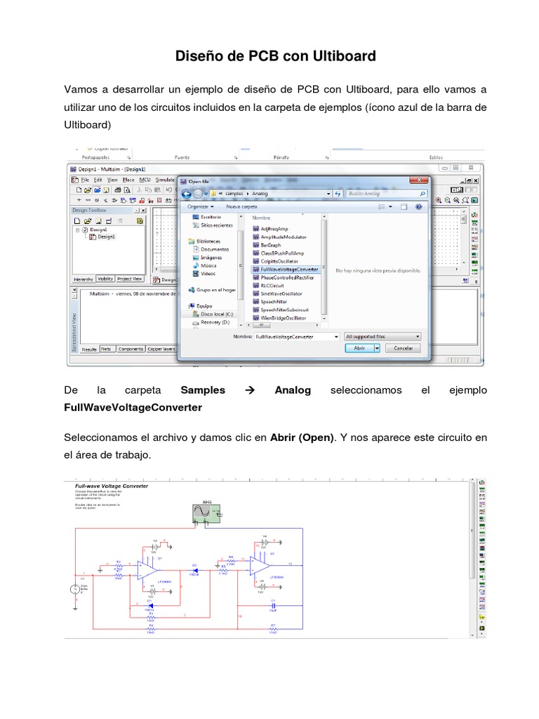 Ejemplo de Diseño de PCB Con Ultiboard | PDF | Ventana (informática ...