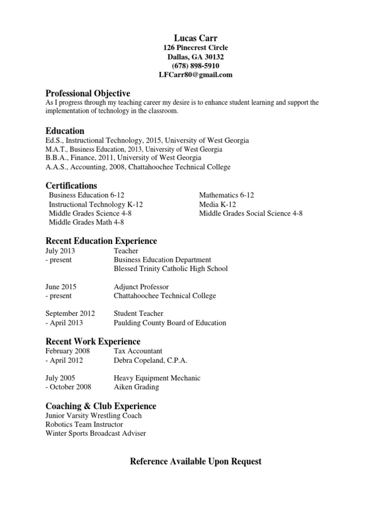 Lucascarrcv | PDF | Career & Growth