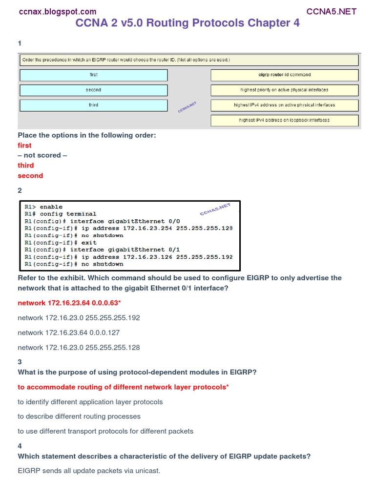 CCNA 2 Chapter 4 | PDF | Routing | Router (Computing)