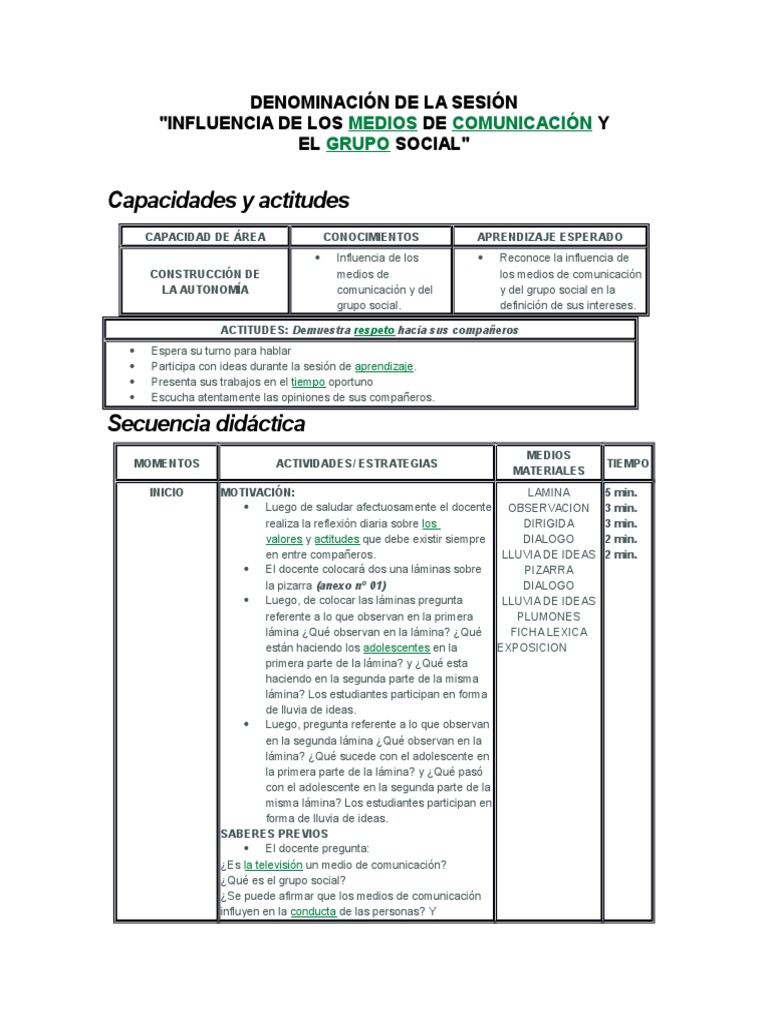 Influencia de Medios en Adolescentes | PDF | Medios de comunicación en ...