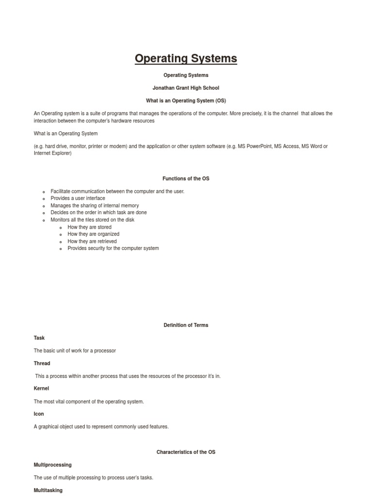 Operating Systems IT | PDF | Operating System | Menu (Computing)