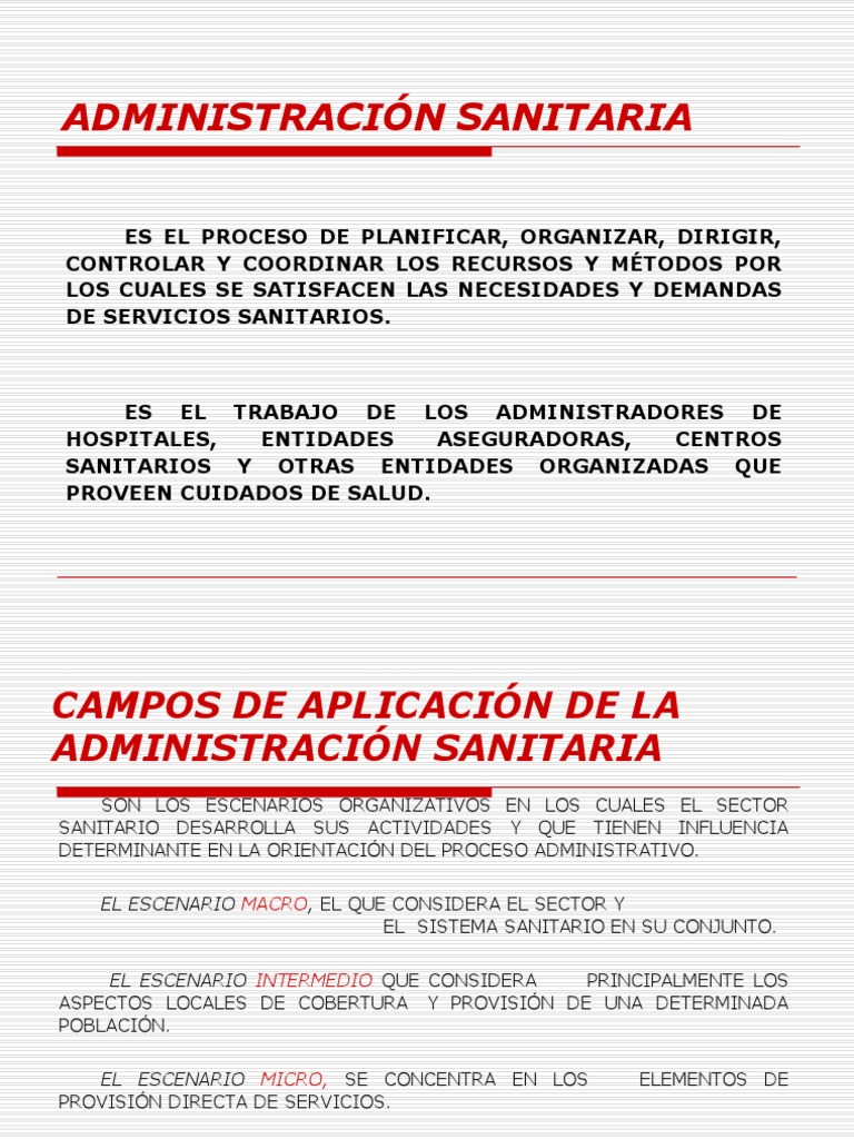 Administración Sanitaria | PDF