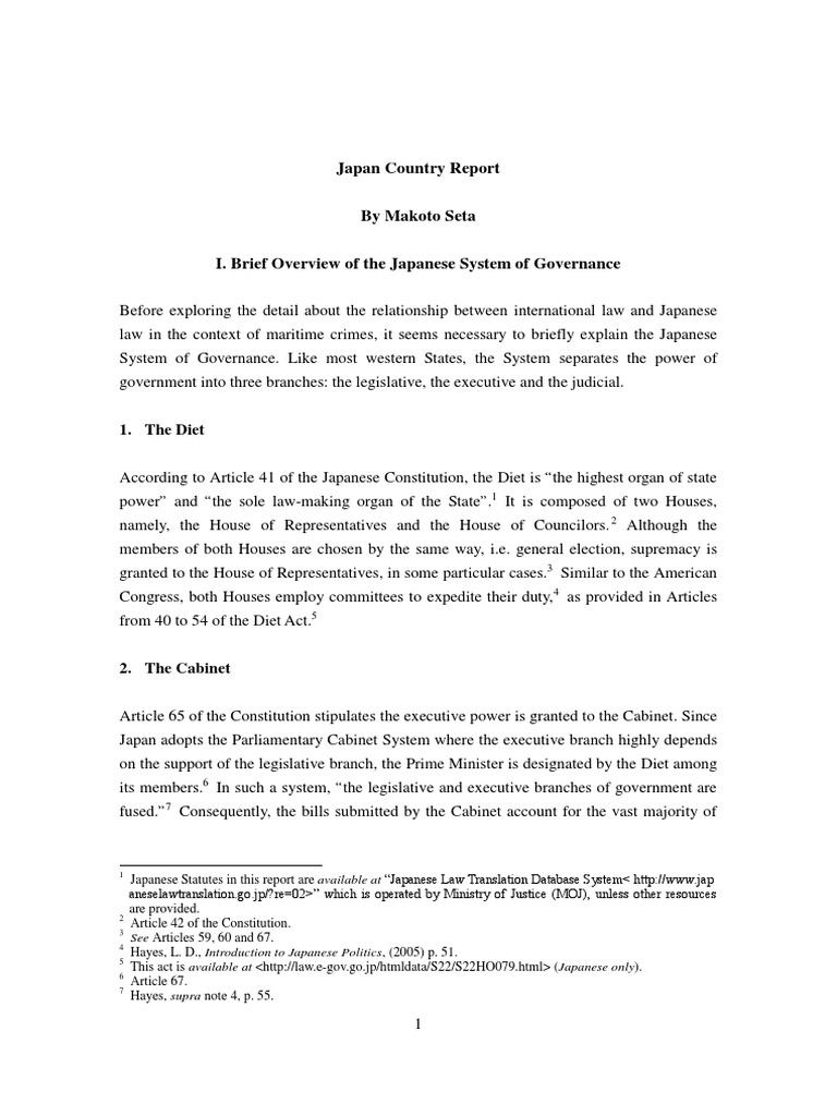 Country Report Japan | PDF | Treaty | Ratification