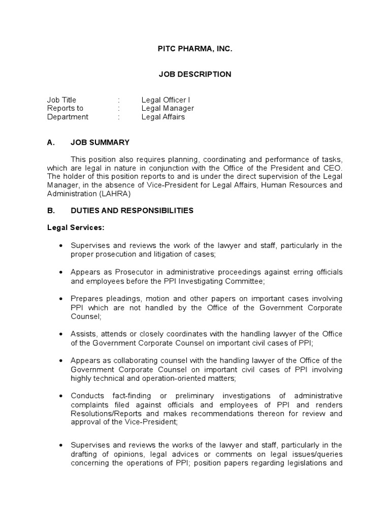 JD-Legal Officer I | PDF | Lawsuit | Lawyer