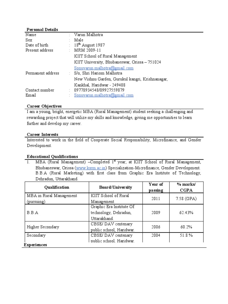 Varun Resume | PDF | Behavior Modification | Learning