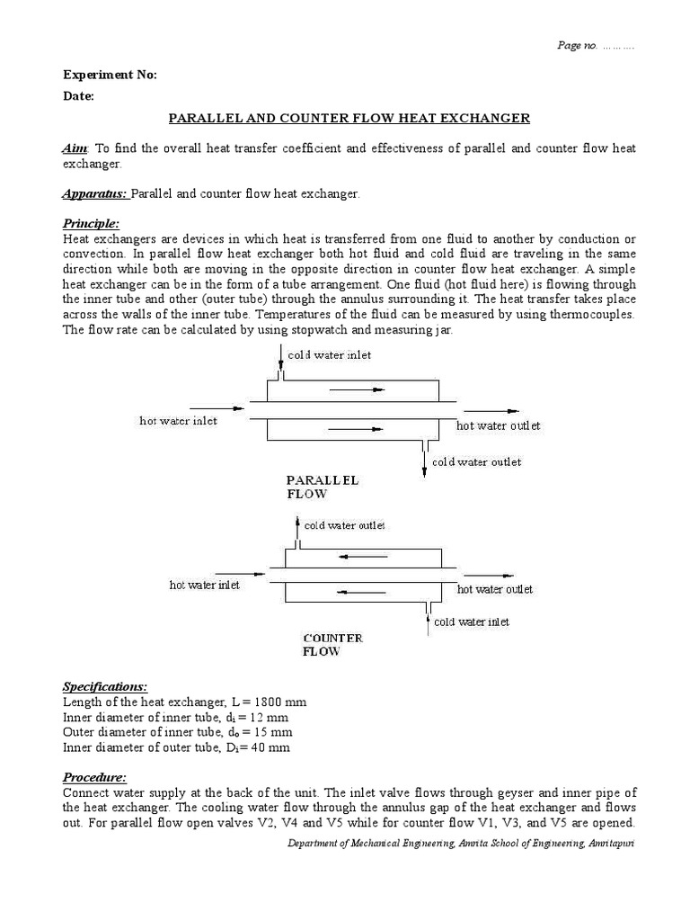 Parallel and Counter Flow | PDF | Heat Exchanger | Heat
