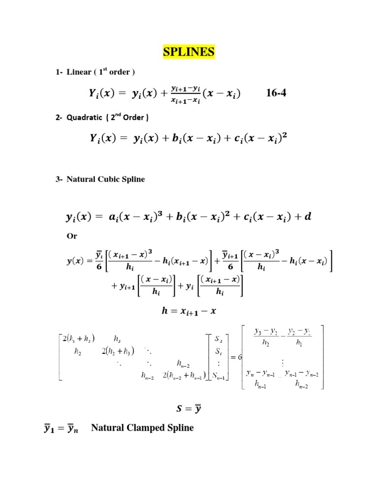 Numerical - Splines | PDF | Spline (Mathematics) | Interpolation