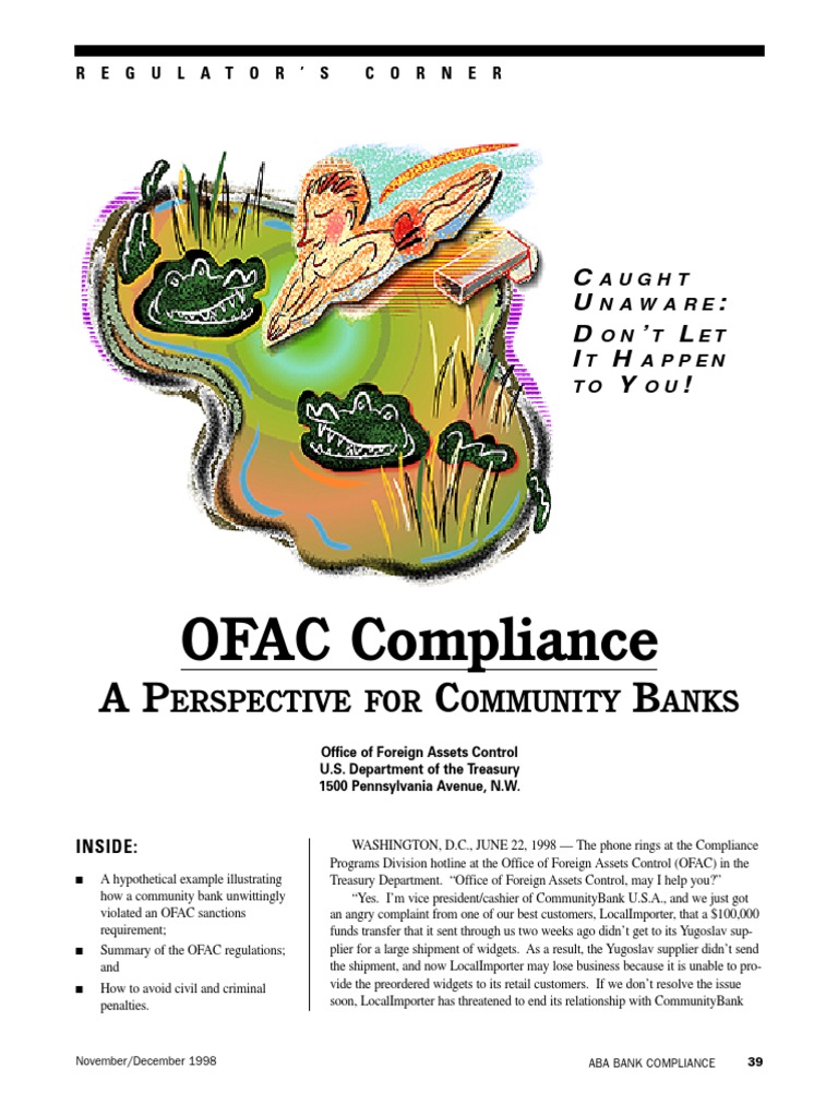 OFAC Compliance - A Perspective For Community Banks | PDF | Office Of ...