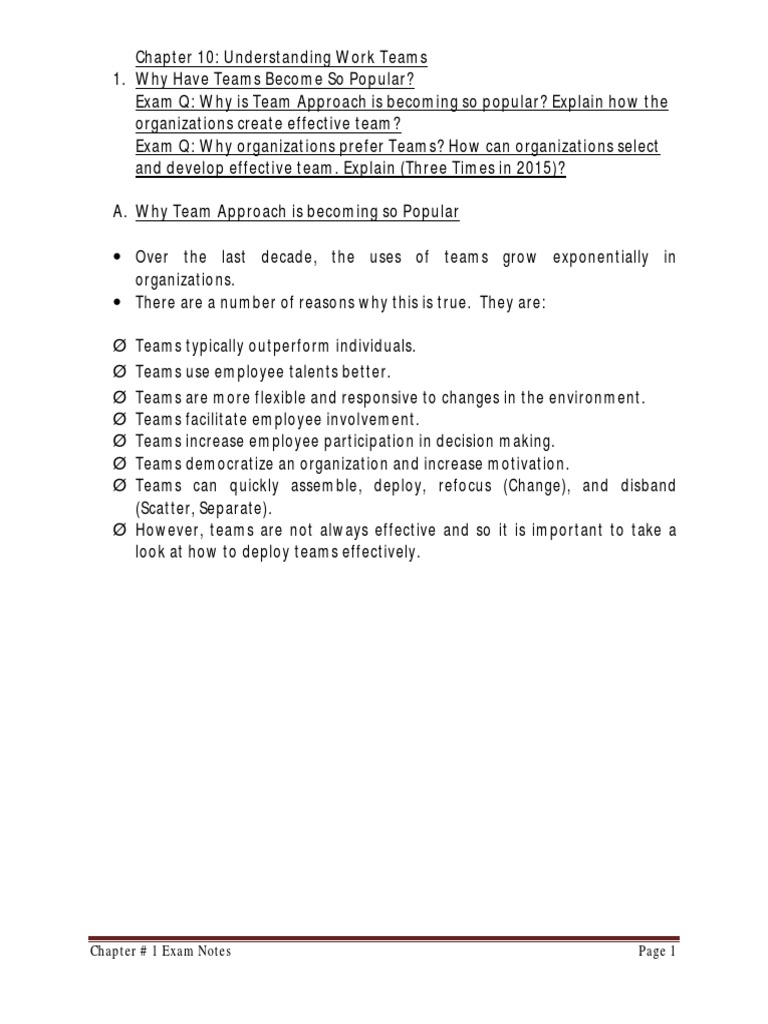 Team Approach and Team Effectivenes | PDF | Leadership | Applied Psychology