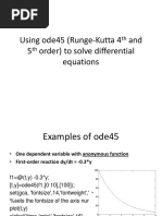 Solving ODEs in MATLAB PDF | PDF | Ordinary Differential Equation | Equations
