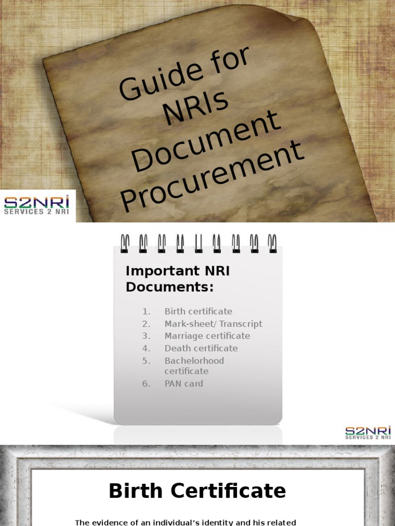 Essential Documents for NRIs | PDF | Document | Government And Personhood
