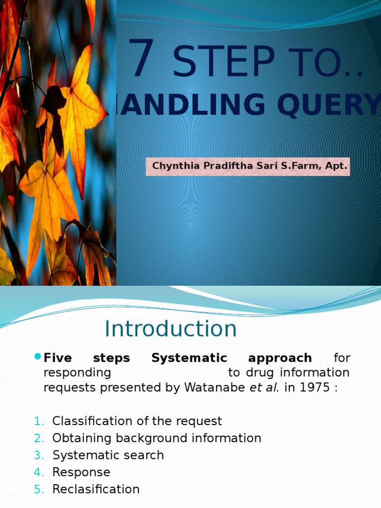 6.PIO TTG Seven Step Handling Query | PDF | Medical Specialties ...
