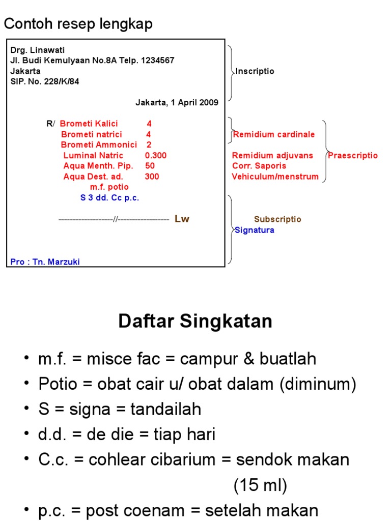 Contoh Resep Lengkap | PDF