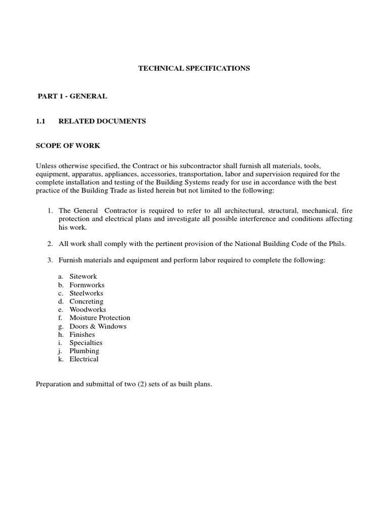 Architectural Specifications Overview | PDF