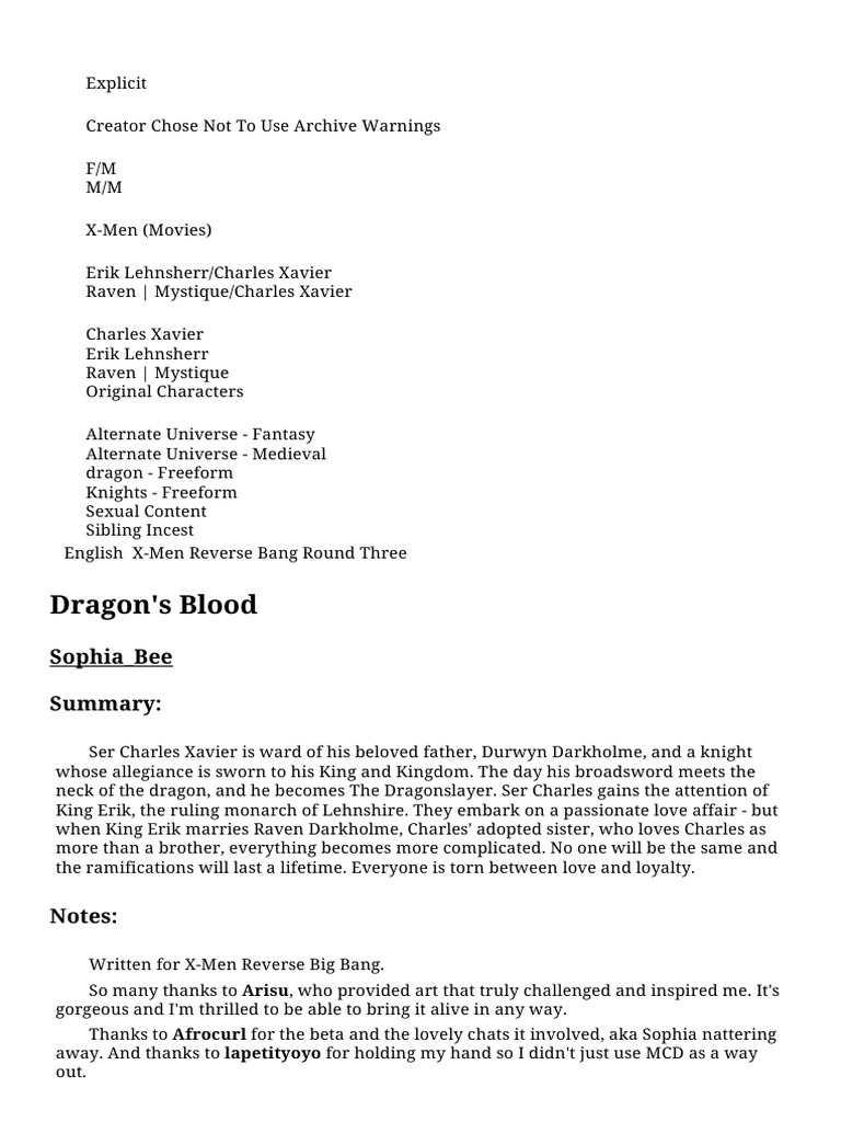 Dragon's Blood: A Knight's Tale | PDF
