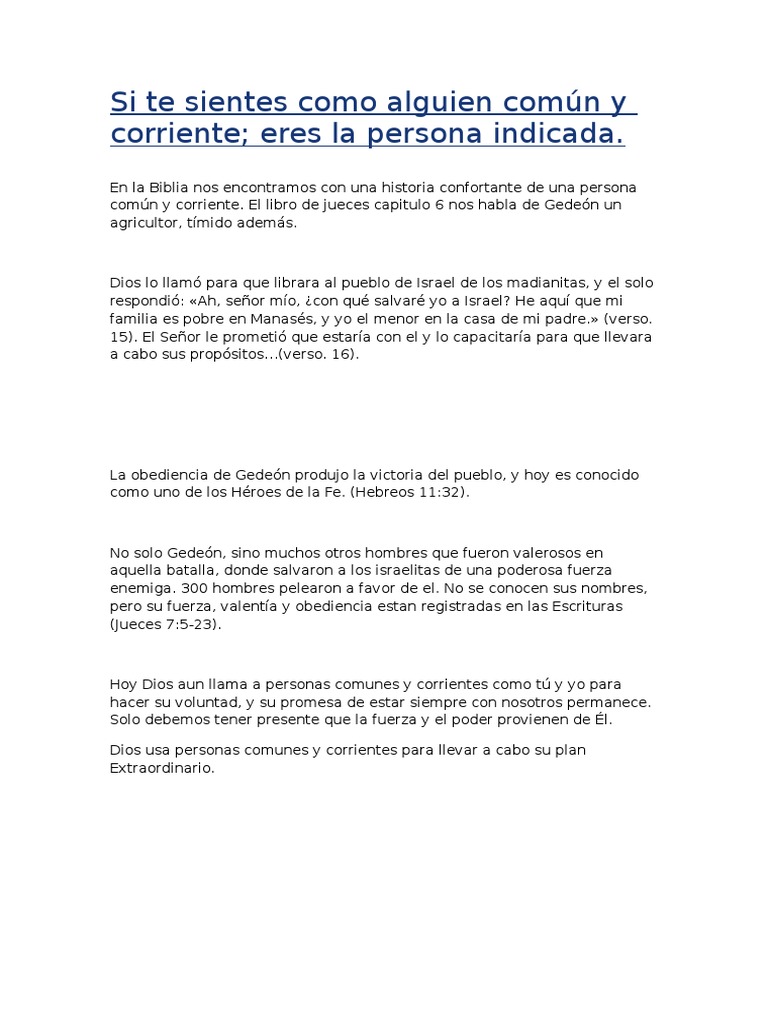 Si Te Sientes Como Alguien Común y Corriente | PDF