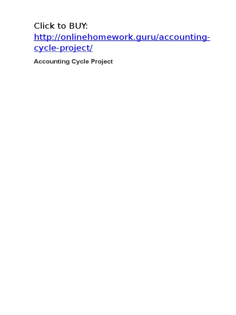 Accounting Cycle Project | PDF | Finance & Money Management
