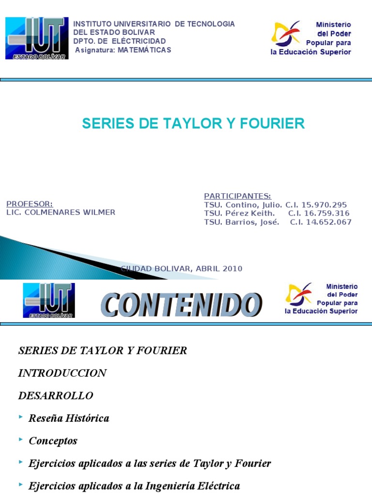 Series de Fourier y Taylor | PDF | Series de Fourier | Conceptos ...