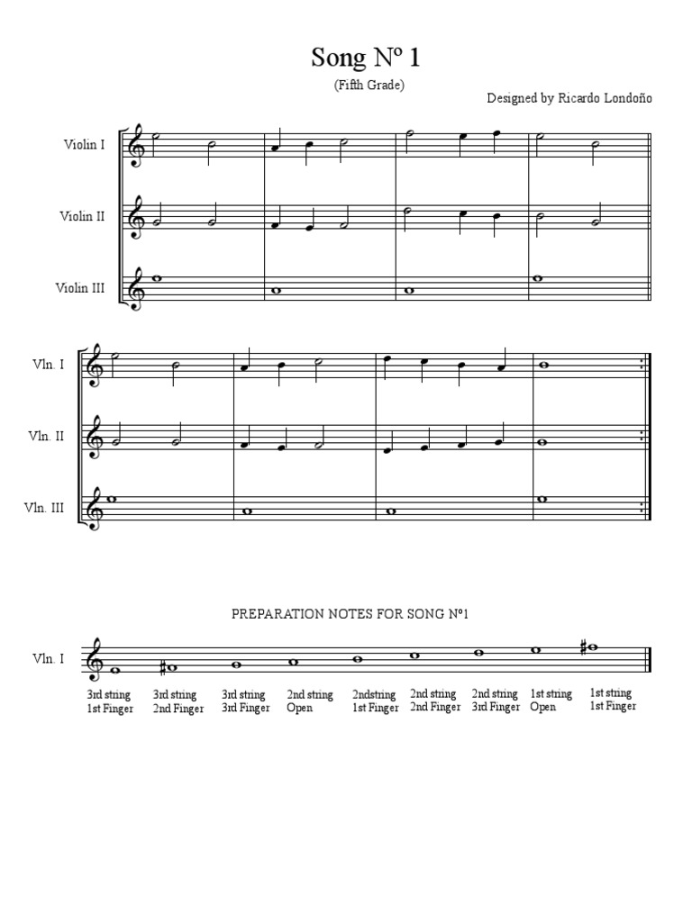 Song #1 Fifth Grade | PDF | String Instruments | Chordophones