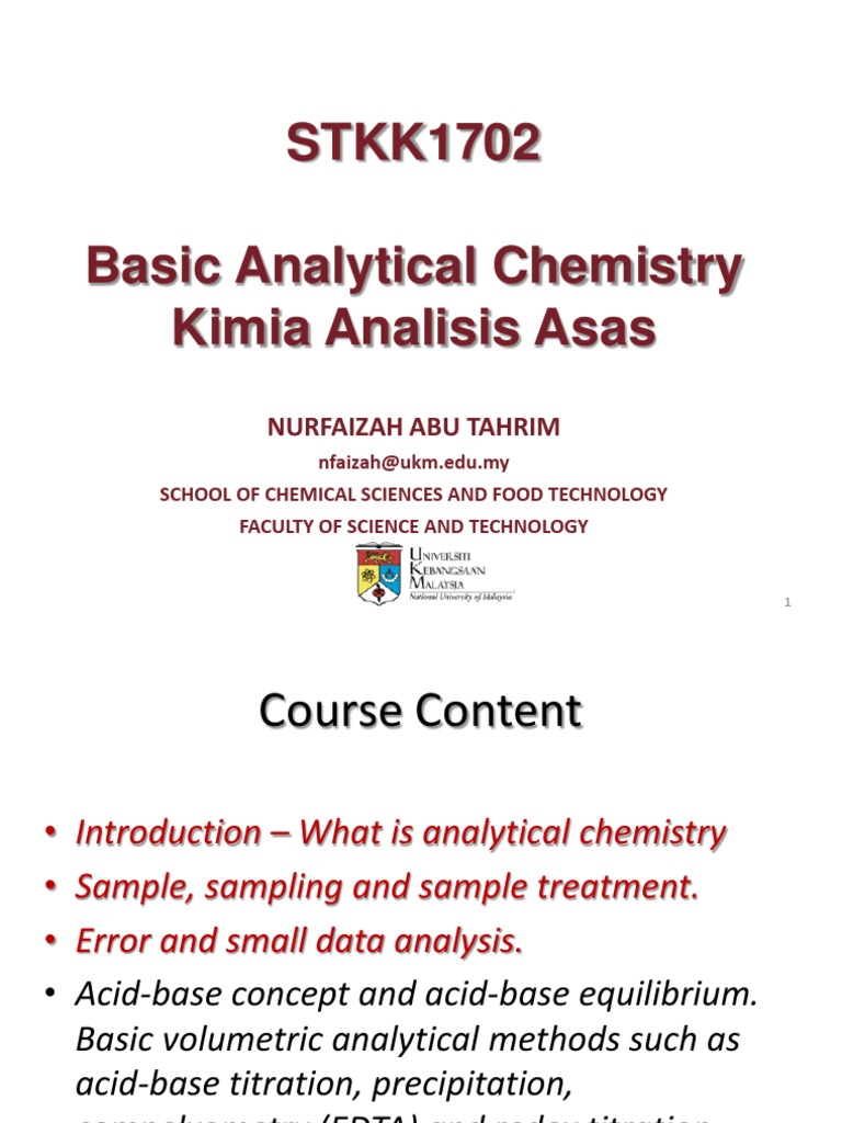 Basic Analytical Chemistry Overview | PDF | Analytical Chemistry ...