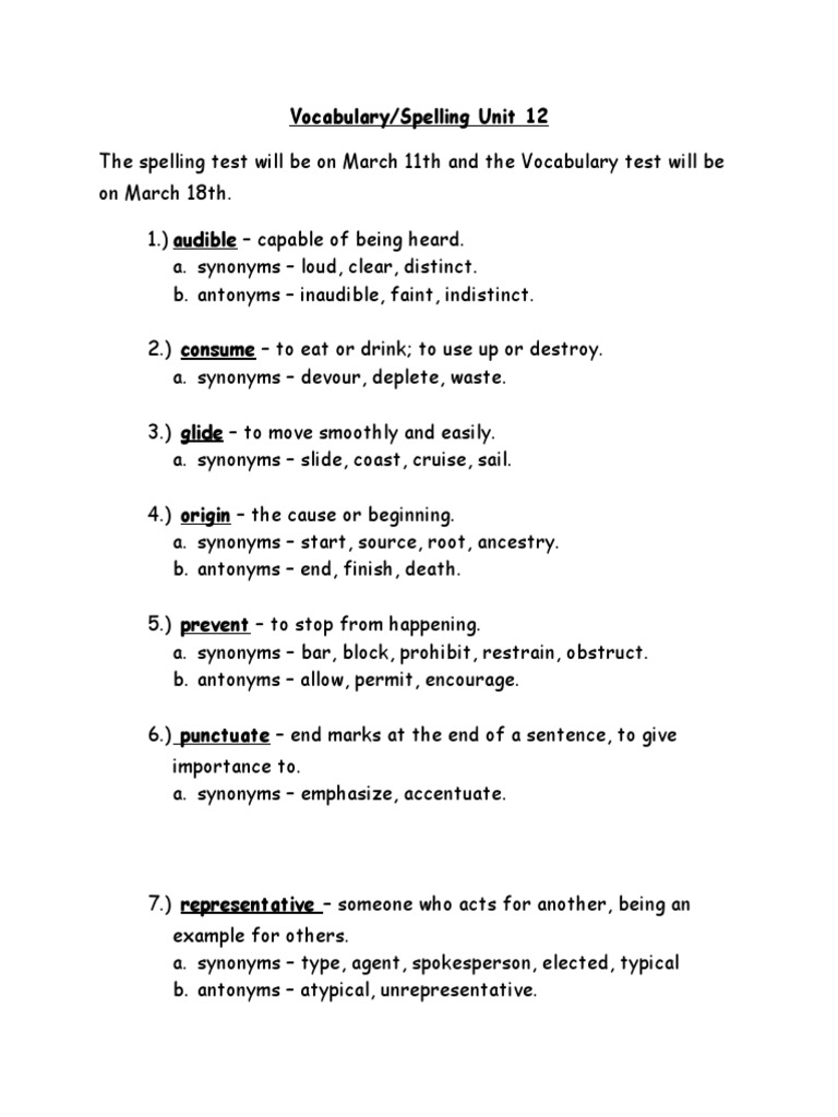 Vocabulary Unit 12 Overview | PDF | Emotions | Psychology