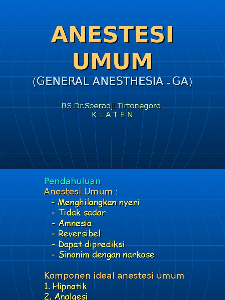 Panduan Anestesi Umum di RS Klaten | PDF