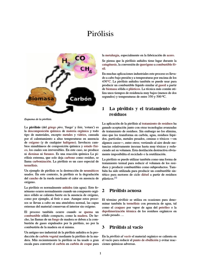 Pirólisis | PDF | Pirólisis | Química