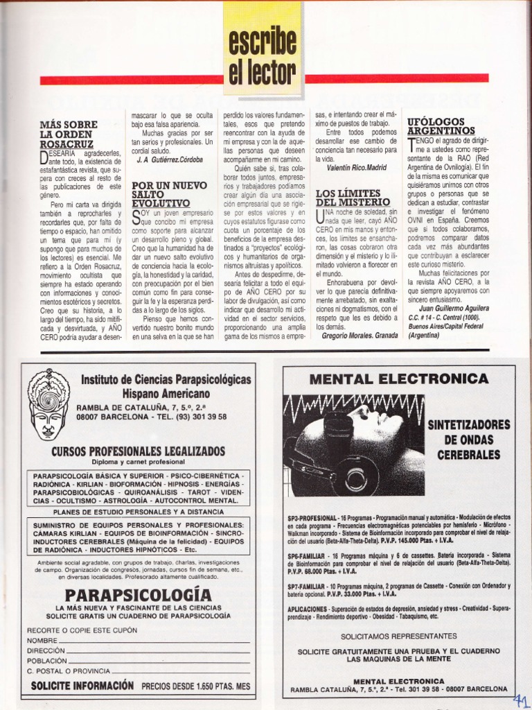 Escribe El Lector - Ufologos R-007 Nº028 - Año Cero - Vicufo2 | PDF | Estudios de idiomas ...