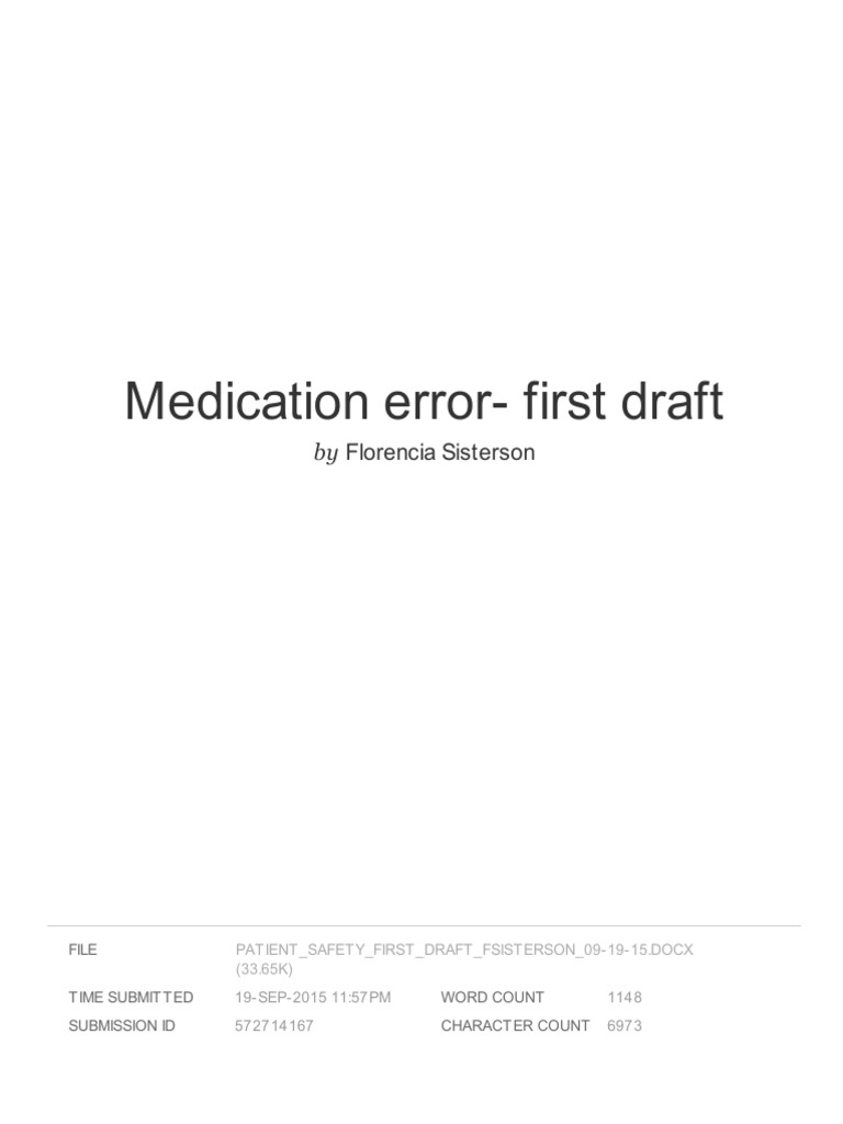 Medication Error Analysis Draft | PDF